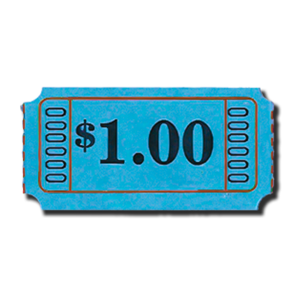 Fundraising Tickets 2000 Blue $1 Raffle Tickets On Single Roll ...