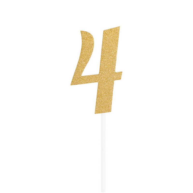 Gold Number 4 Cake Topper - Doolins