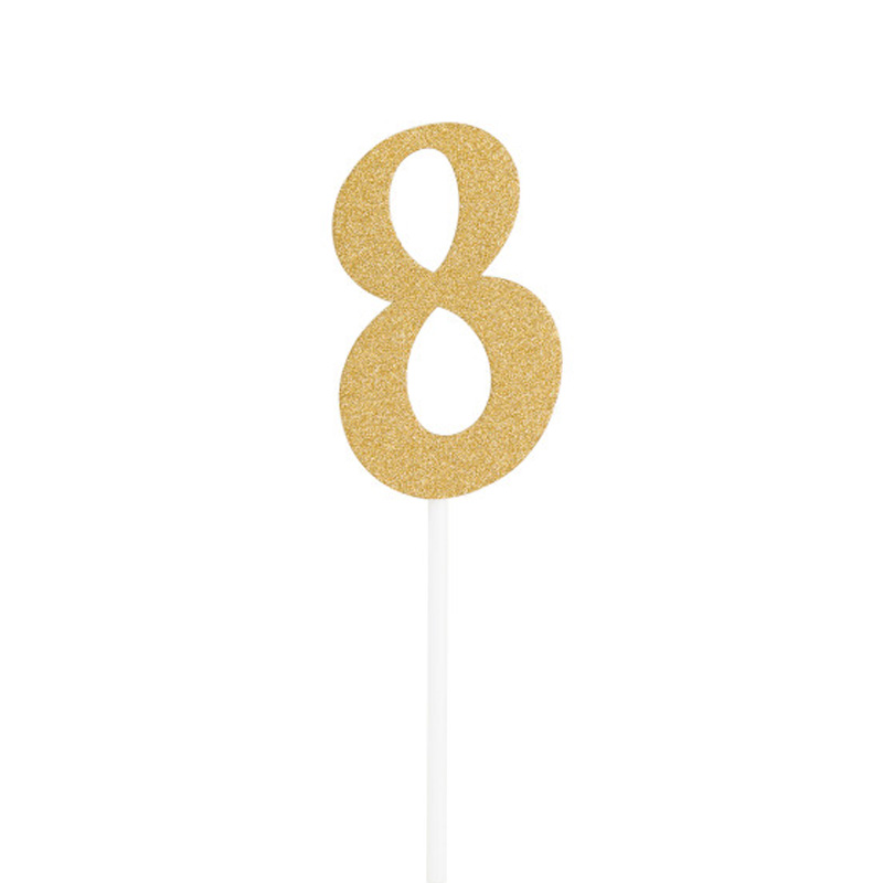 Gold Number 8 Cake Topper - Doolins